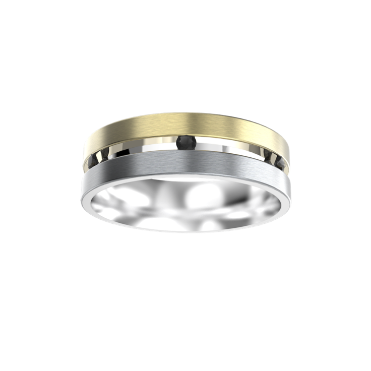 Two Tone Black Diamond Alchemy Ring - Jack Friedman